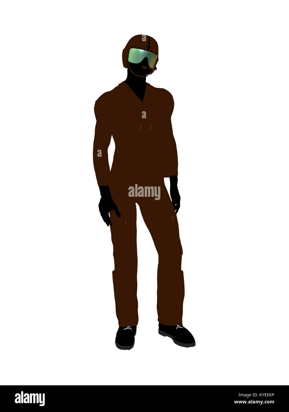 Male pilot silhouette illustration on a white background Stock Photo ...