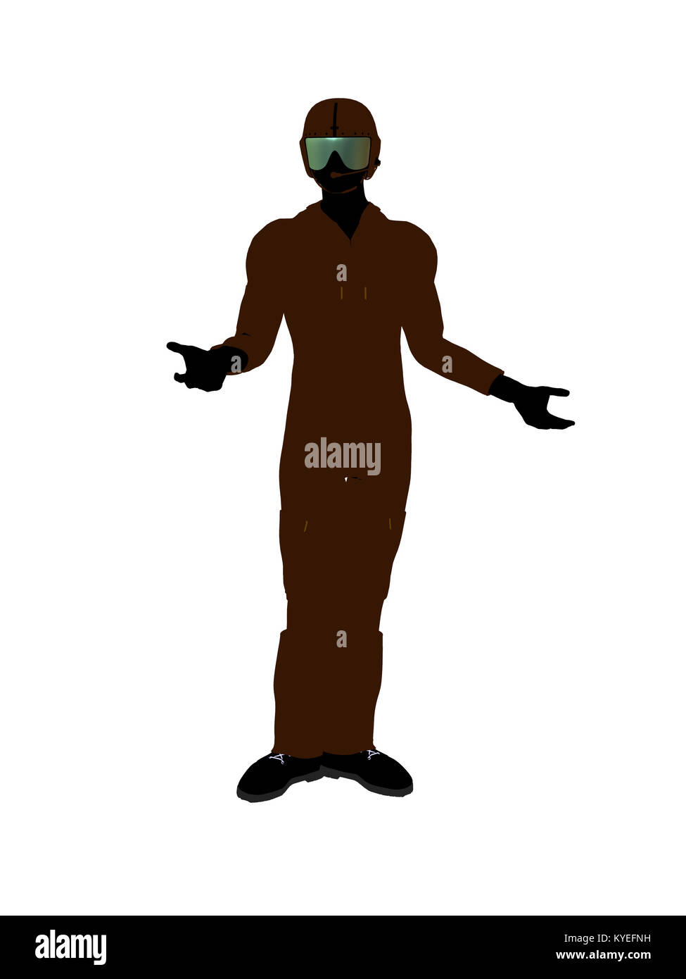 Male pilot silhouette illustration on a white background Stock Photo ...