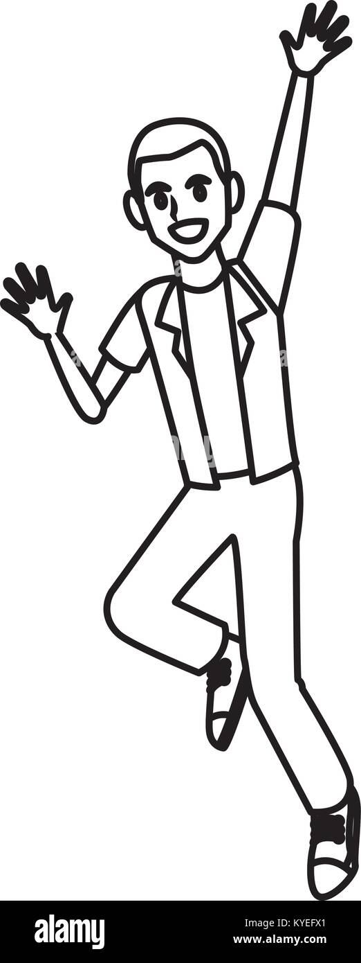 Man happy jumping cartoon Stock Vector Image & Art - Alamy