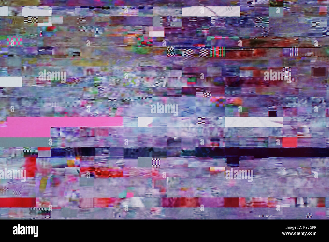 Broken and pixelated tv picture Stock Photo - Alamy