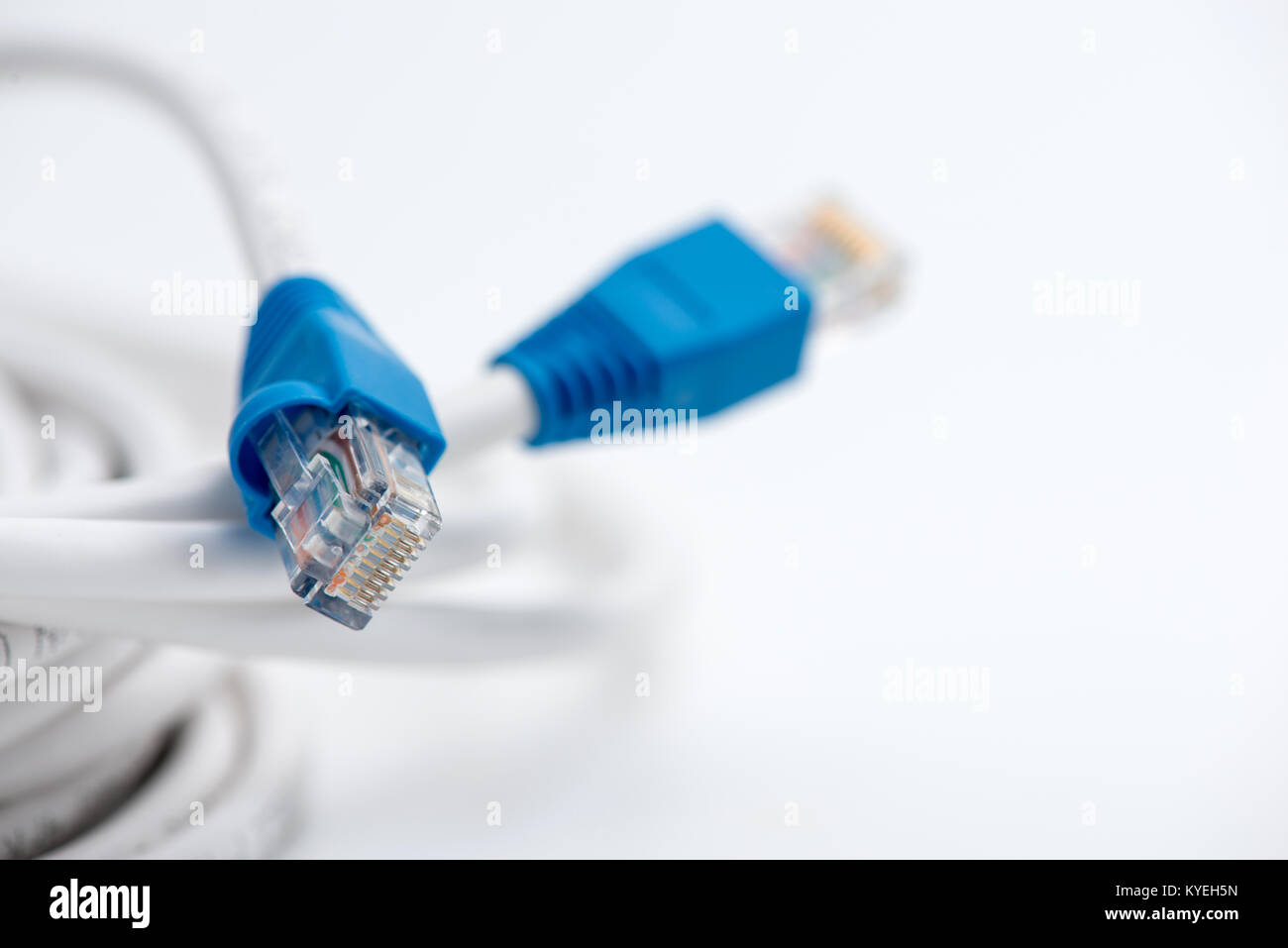 network cable on white background Stock Photo - Alamy
