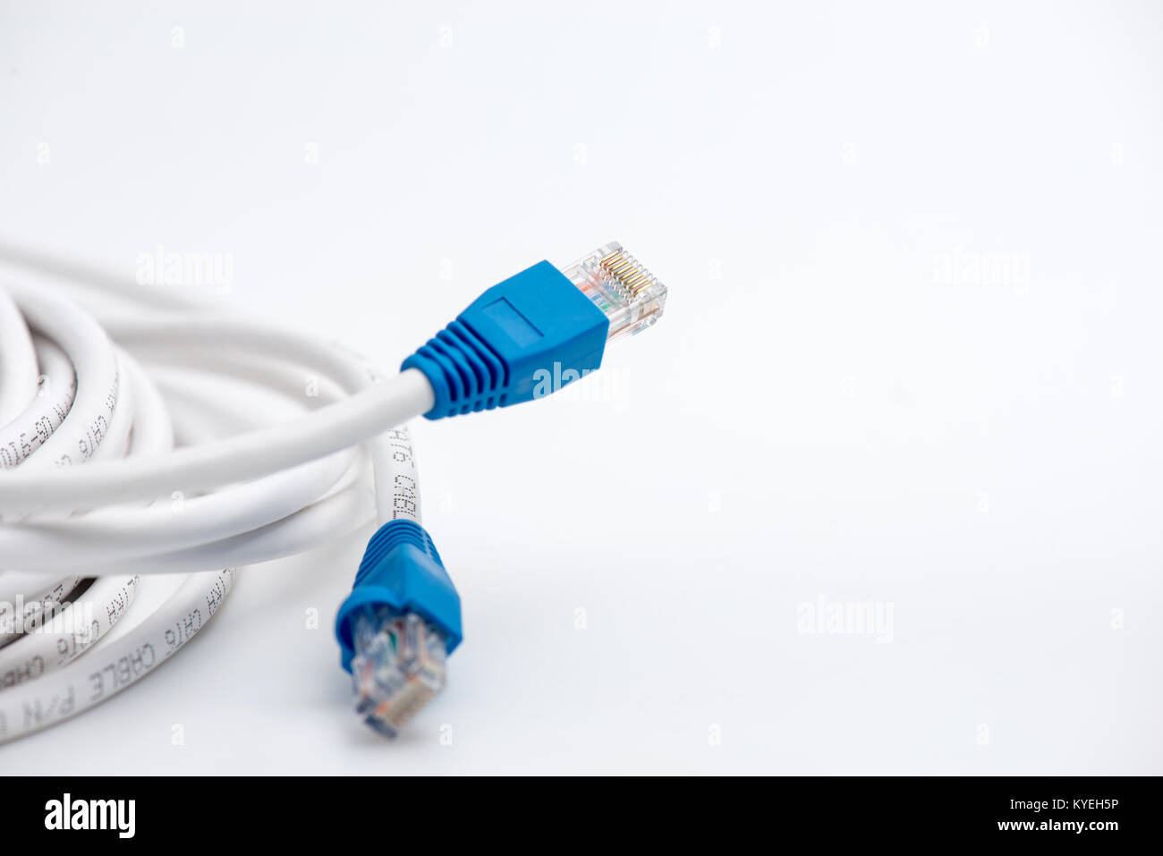 network cable on white background Stock Photo - Alamy