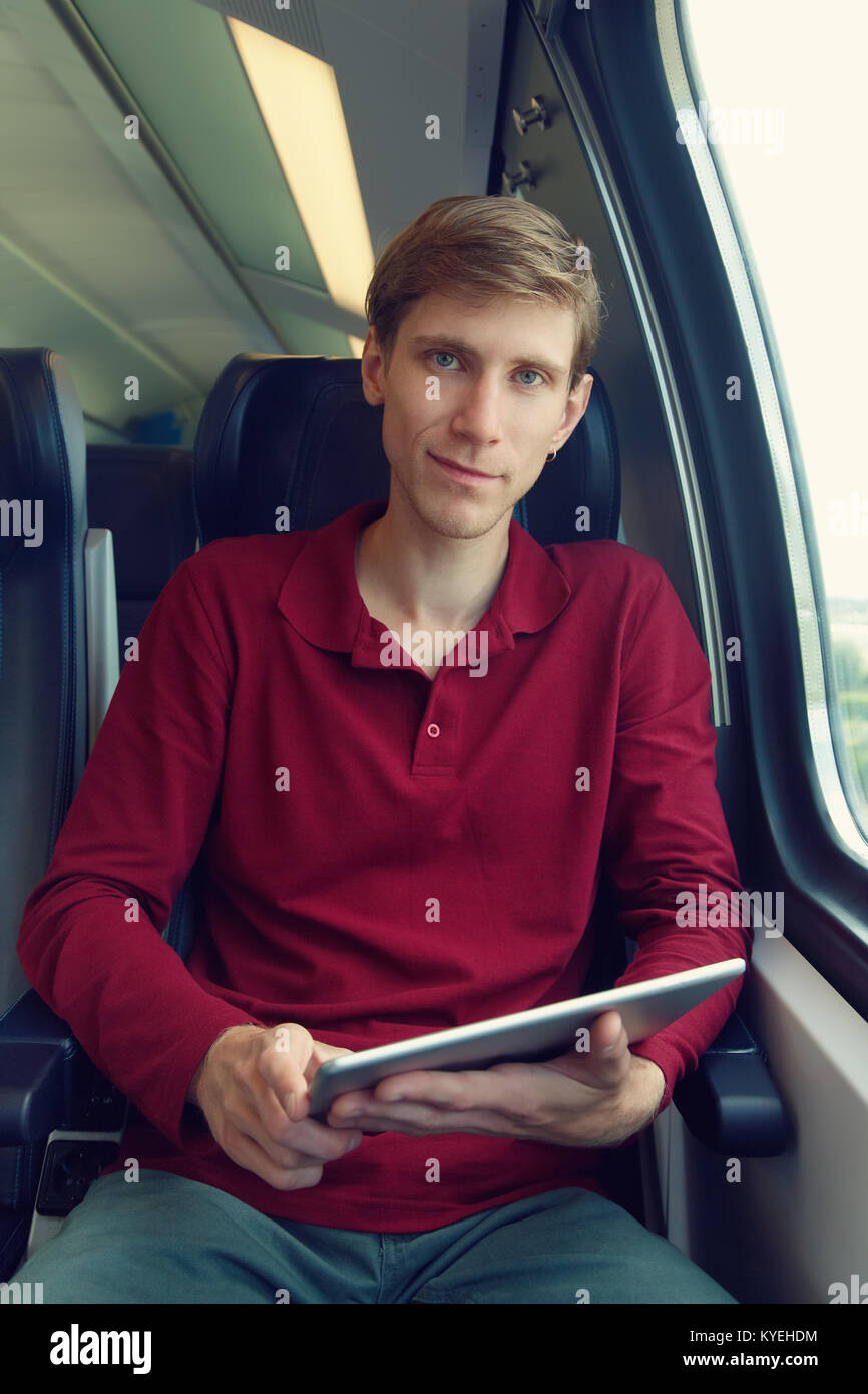 Man riding train hi-res stock photography and images - Alamy