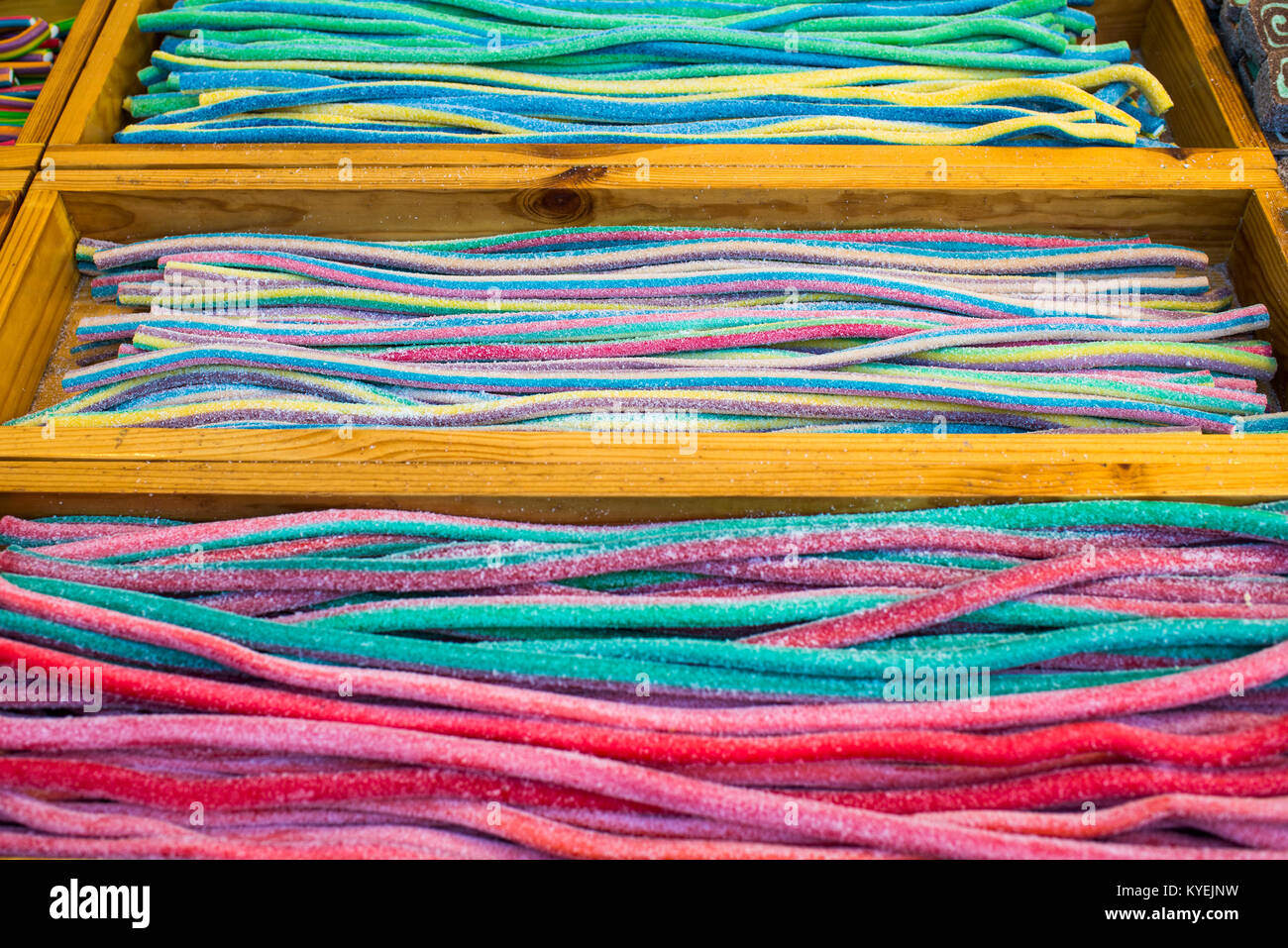 Colorful sweets in the open market Stock Photo - Alamy