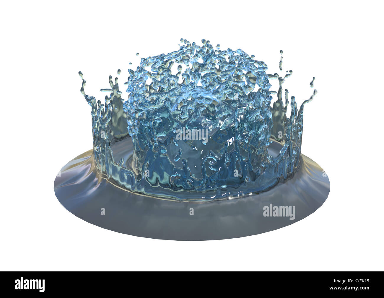 3D rendering of an abstract spalsh of water isolated on white ...