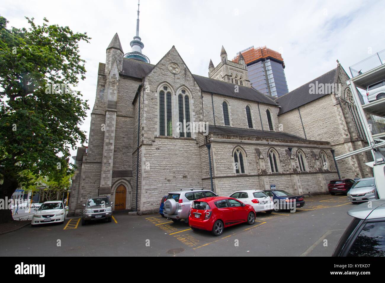 Facade of Saint Matthews Church, a neo-gothic Anglican church in the ...