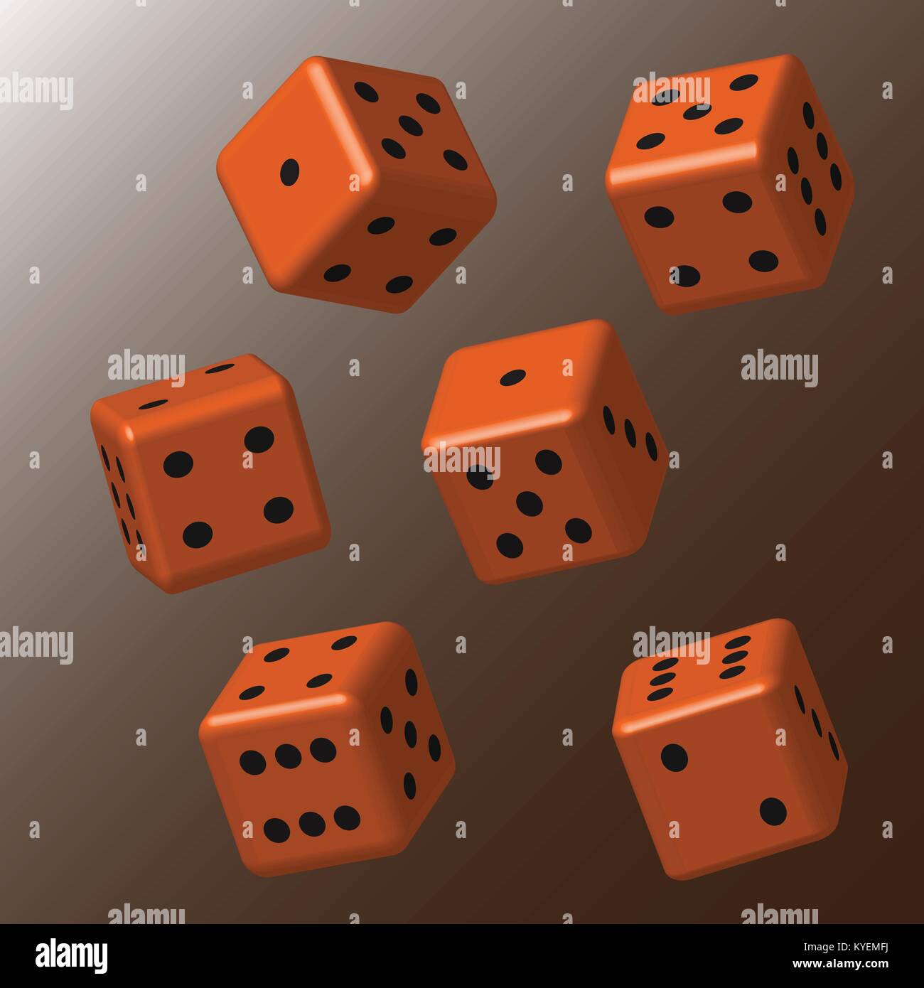 Orange Dice with Black Points Stock Vector Image & Art - Alamy