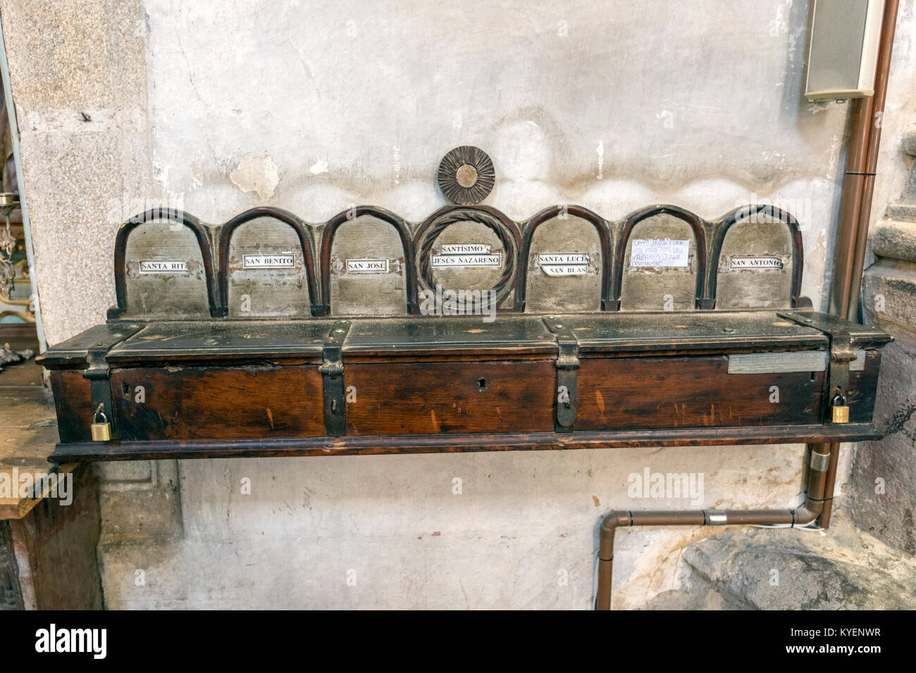 Alms church boxes saints hi-res stock photography and images - Alamy
