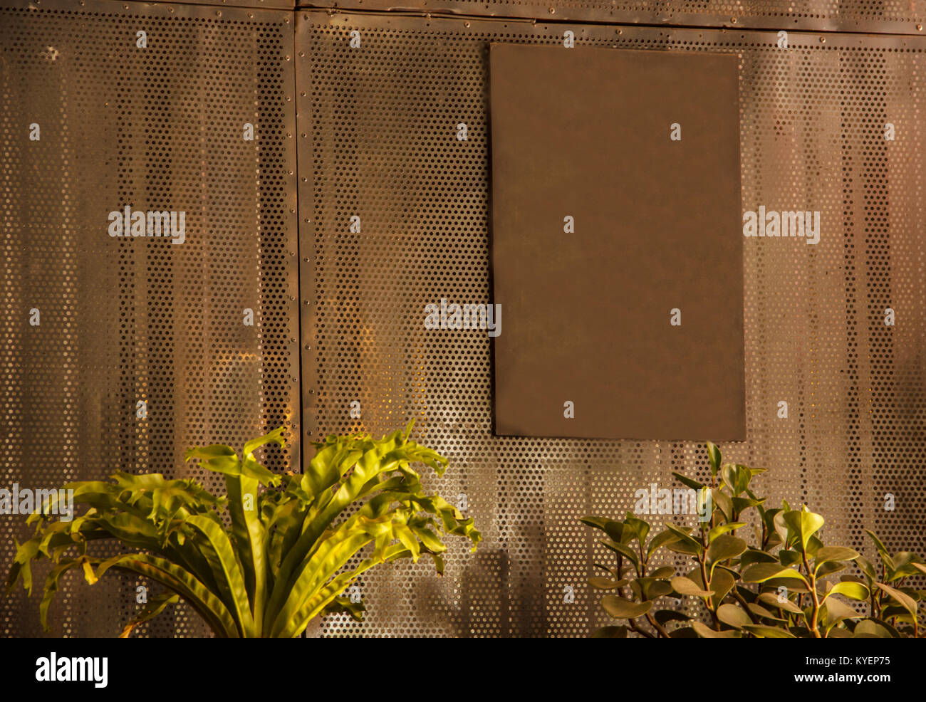 blank empty rusty vintage metal brown sign board ready for copy space ...