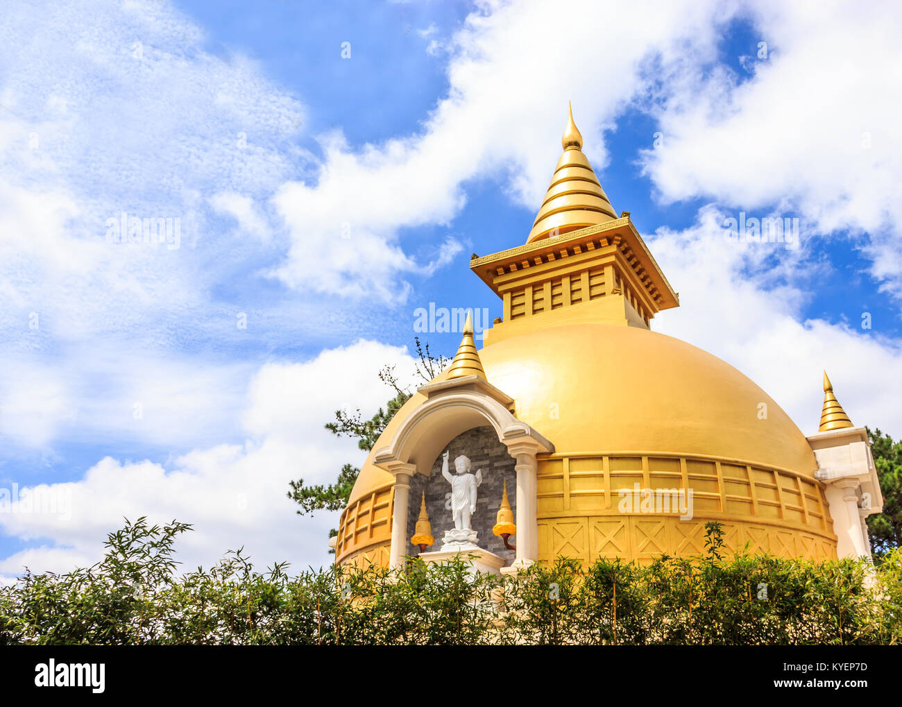 Beautiful view of Sino-Vietnamese Zen Buddhist temple Chua Truc Lam in ...