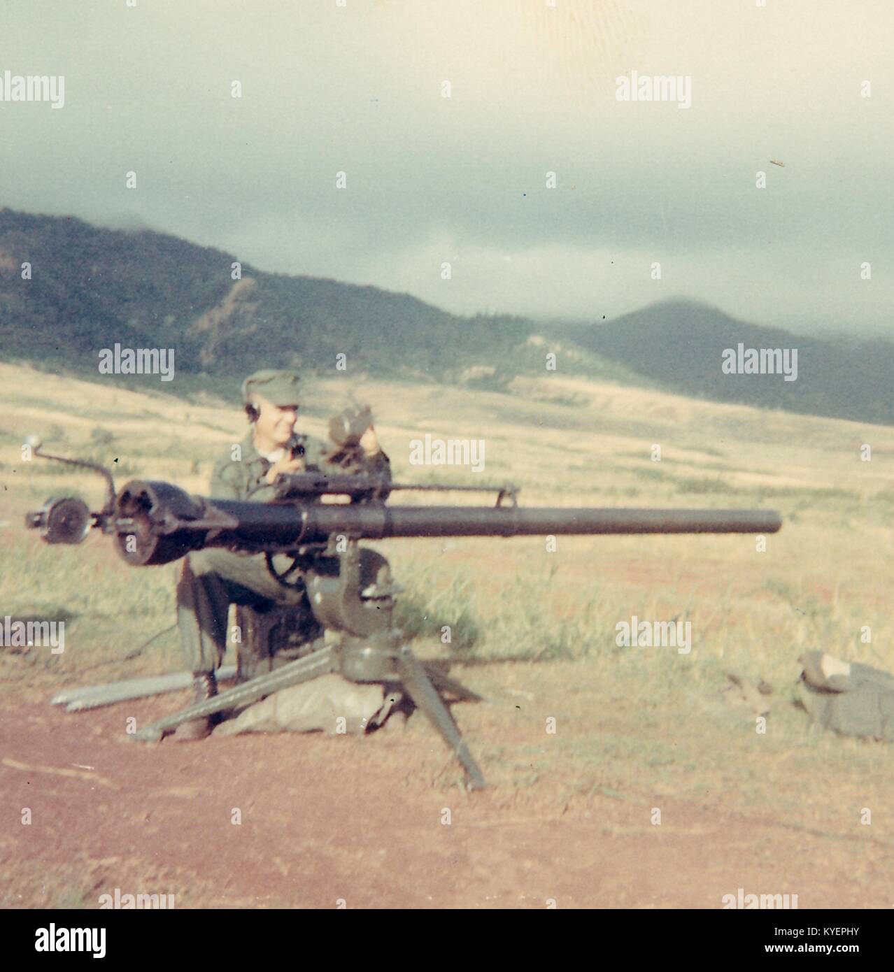 Members of the United States Marine Corps man a rocket artillery ...
