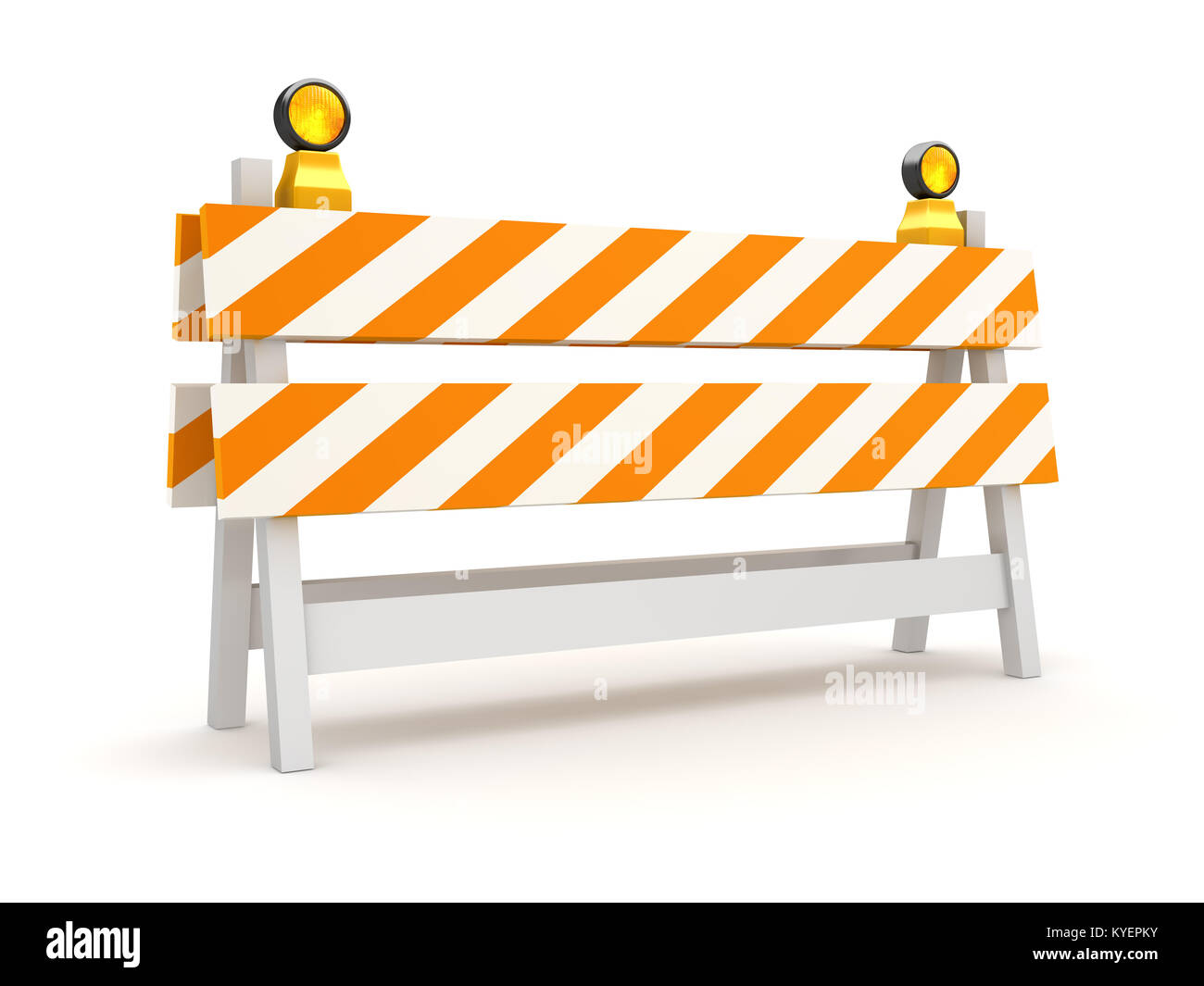 Isolated Orange Roadblock , This is a 3d rendered computer generated ...