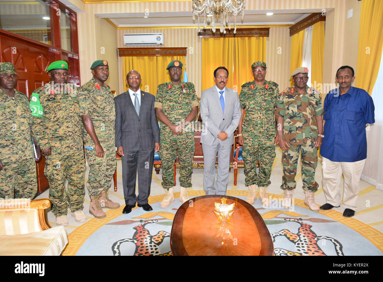 Photograph of President Mohamed Abdullahi Farmaajo of Somalia posing ...