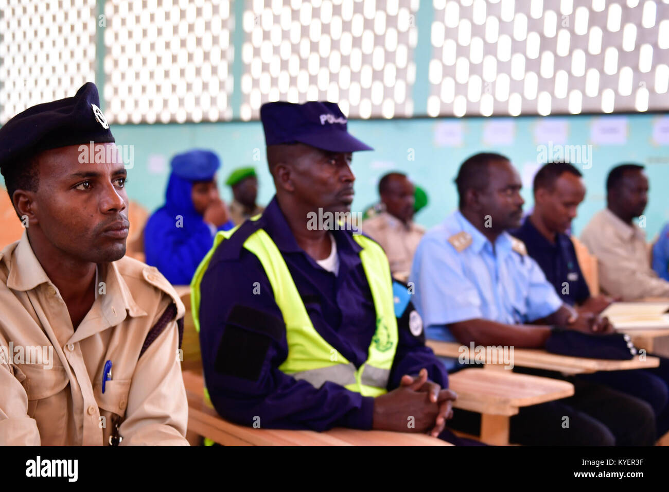 Somali police officers participate in a Basic Counter Insurgency ...