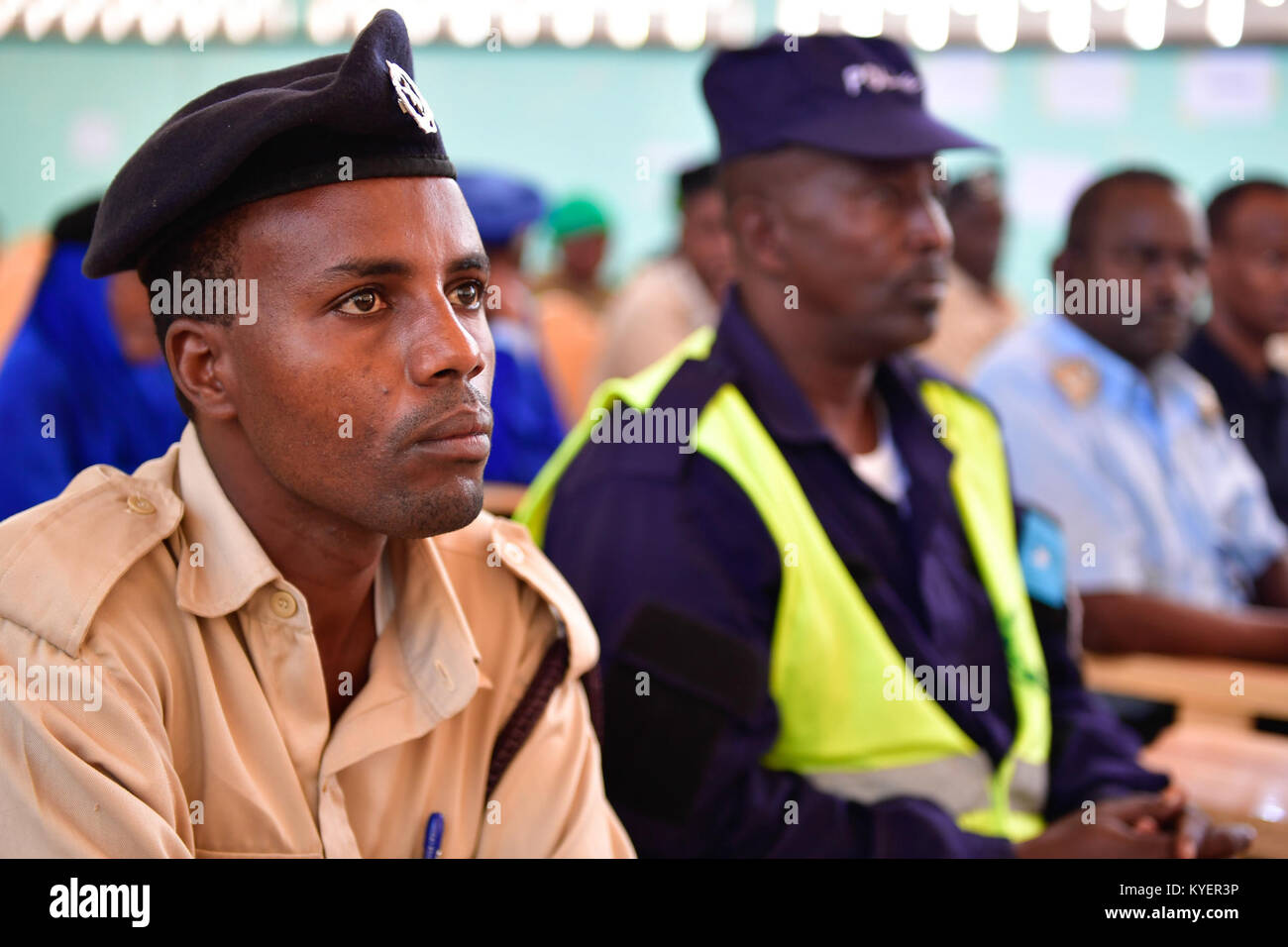 Somali police officers participate in a Basic Counter Insurgency ...