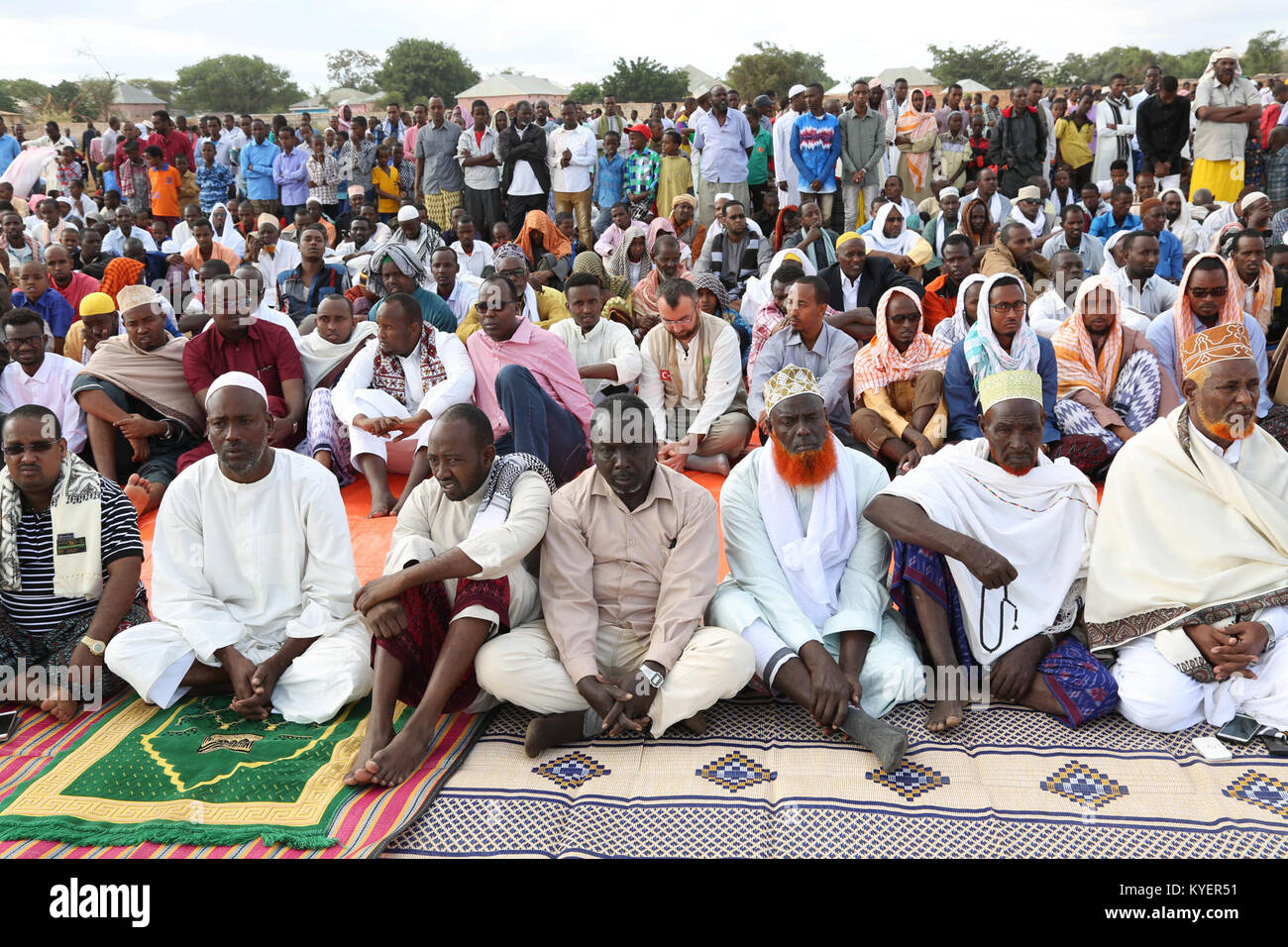 Residents of Baidoa sit at Dr. Ayuub Stadium ready for Eidul Adha ...