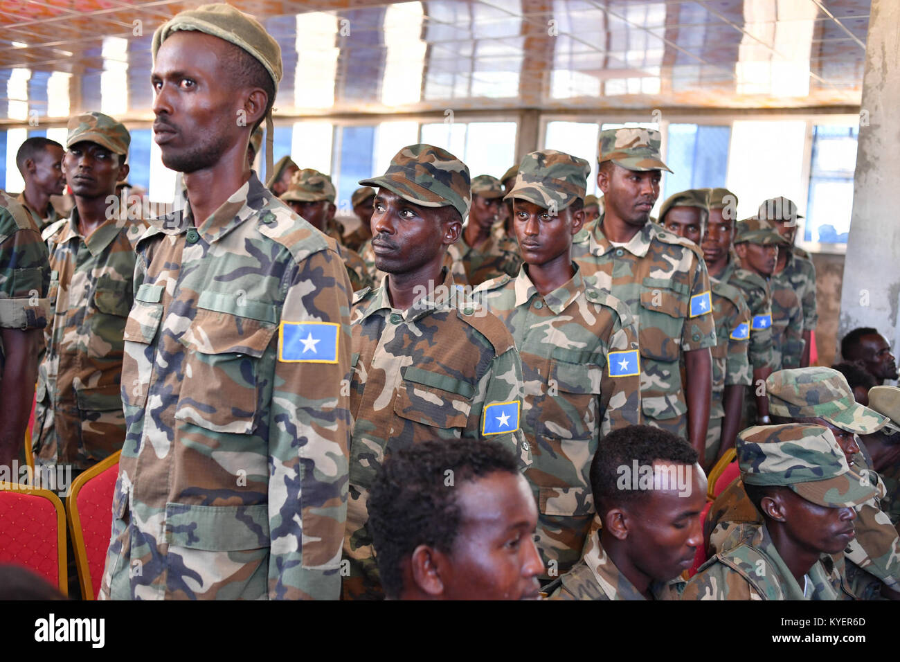 Somali National Army soldiers participate in a pass-out ceremony to ...