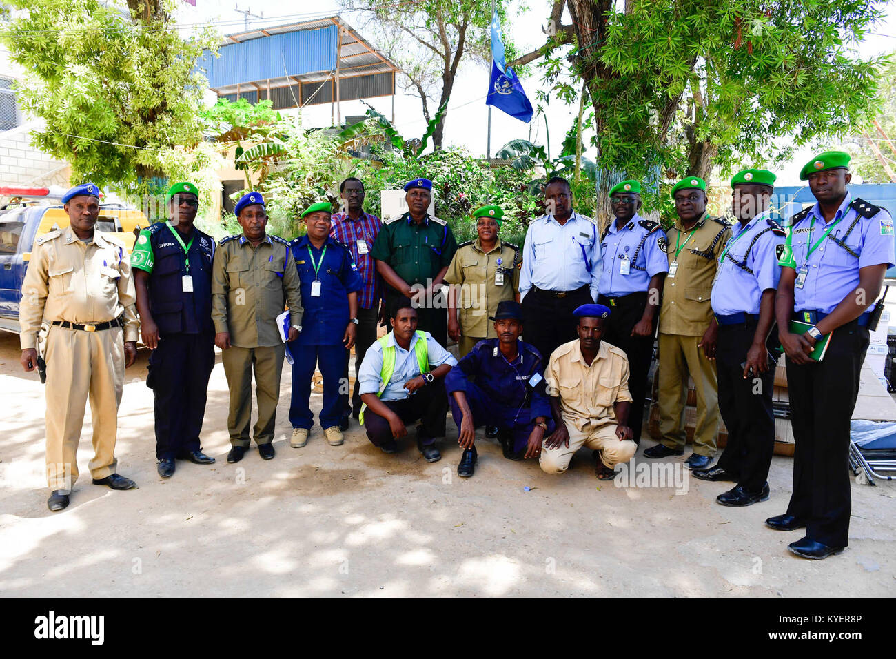 A photograph of police officers from the African Union Mission in ...