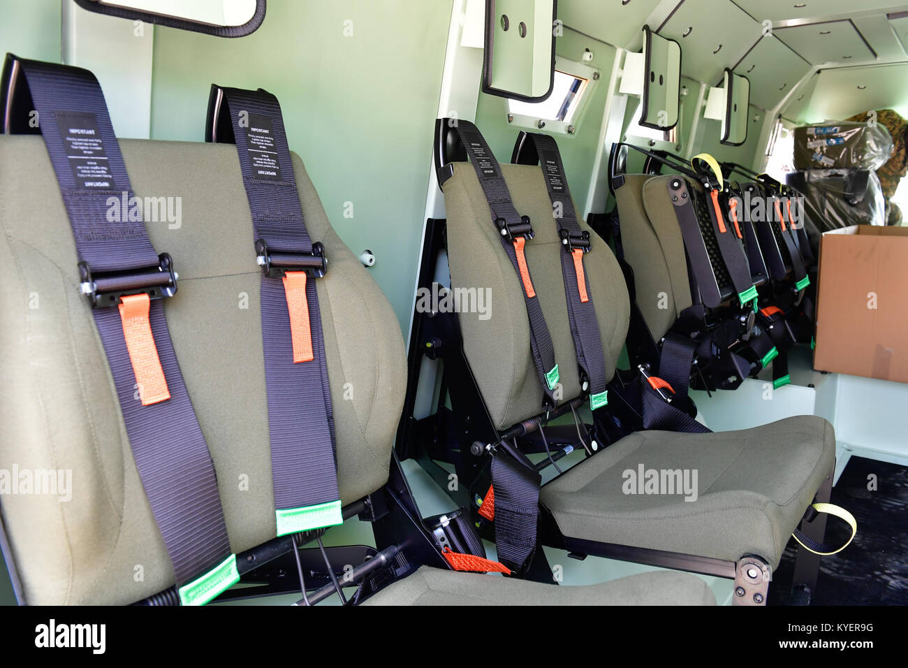 A photograph showing the interior of vehicles donated to the AMISOM ...