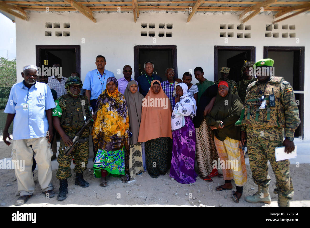 This photograph shows officials of the African Union Mission in Somalia ...