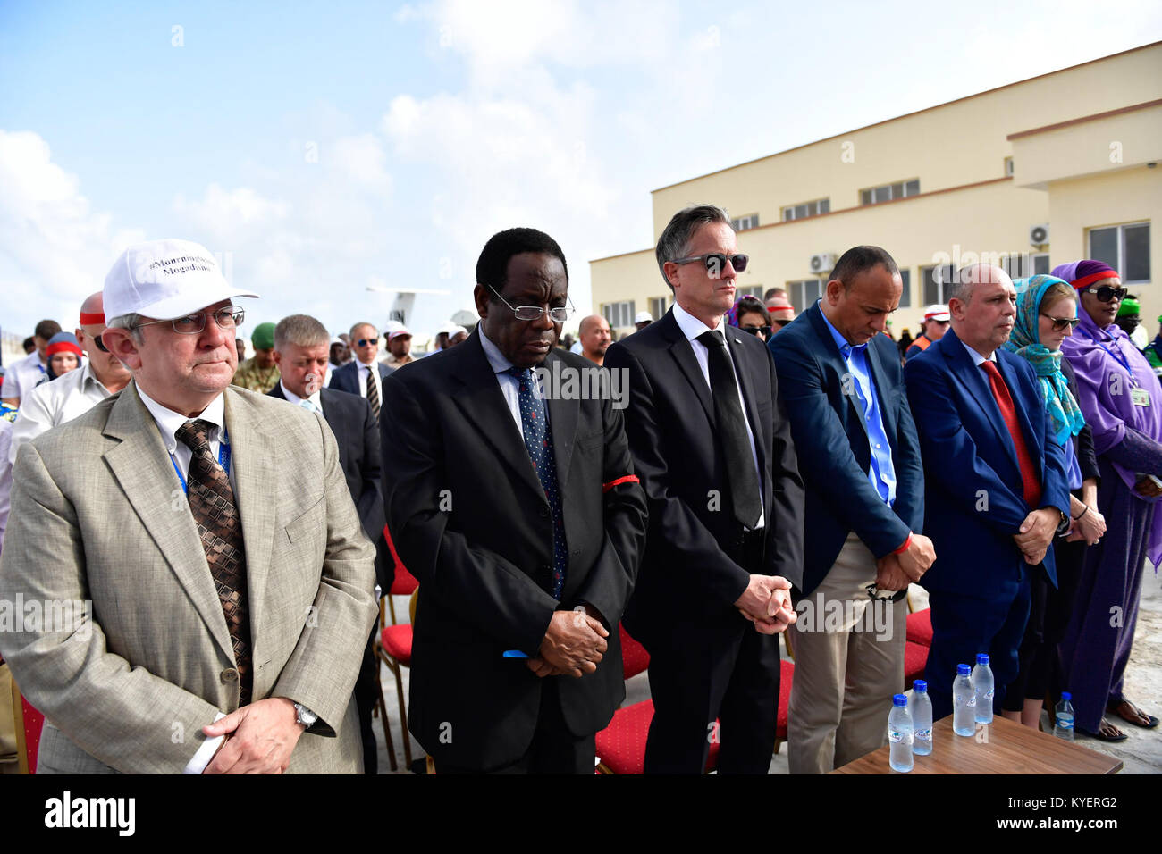 A solemn ceremony held in Mogadishu on October 20, 2017, to remember ...
