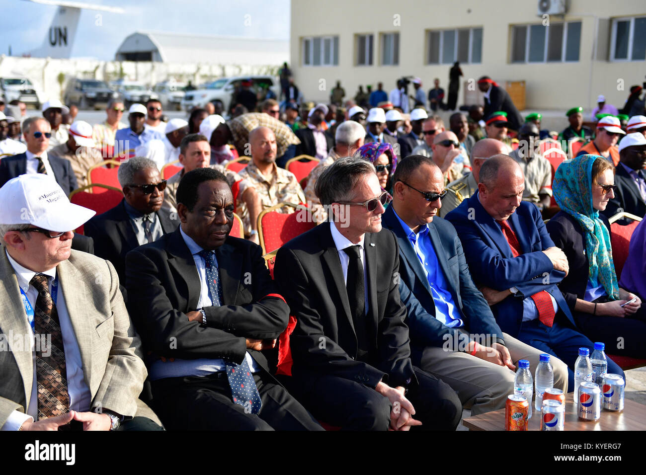 A photograph from a ceremony held in Mogadishu to honor the victims and ...