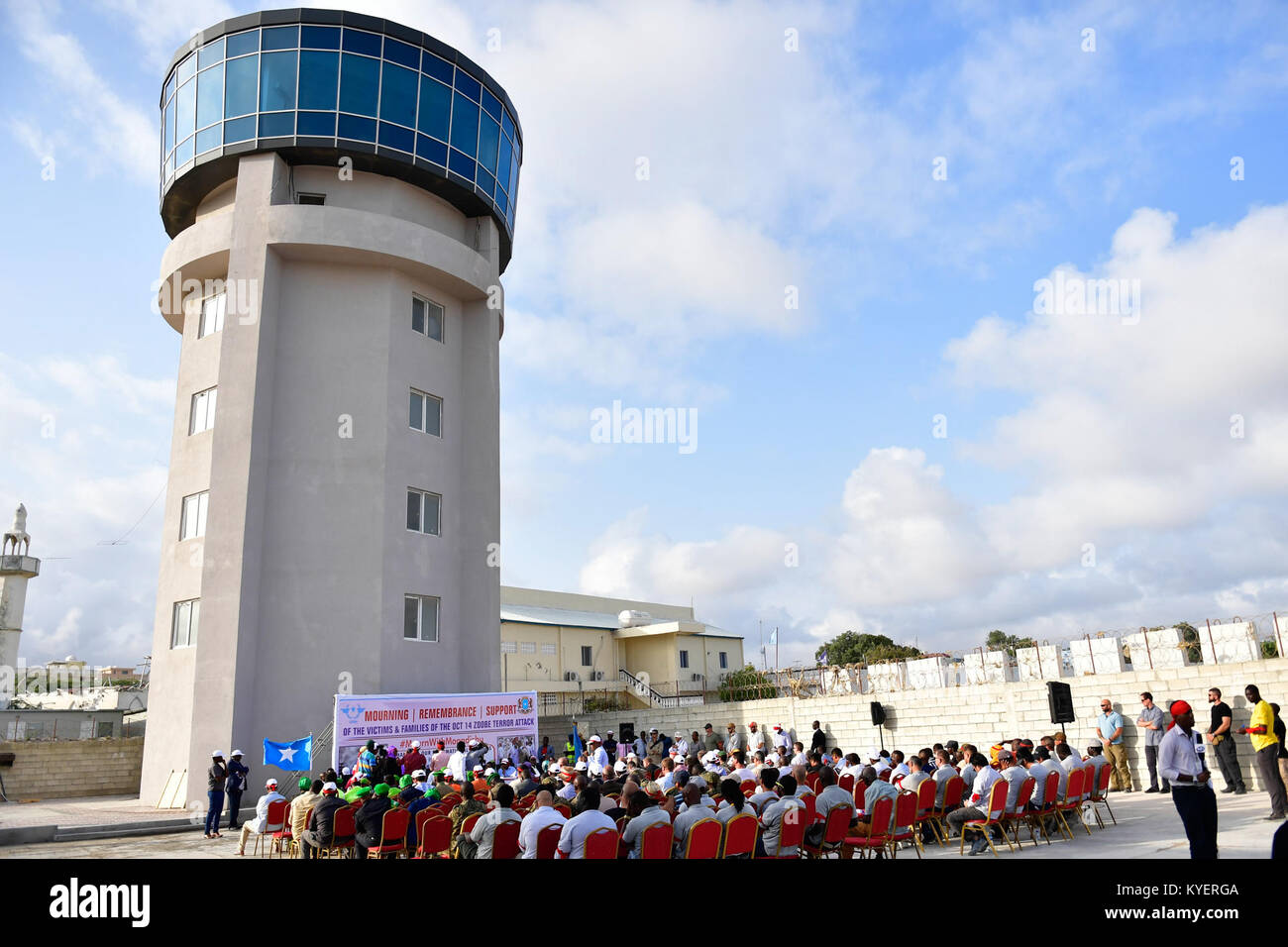 A memorial ceremony in Mogadishu on October 20, 2017, to honor the ...