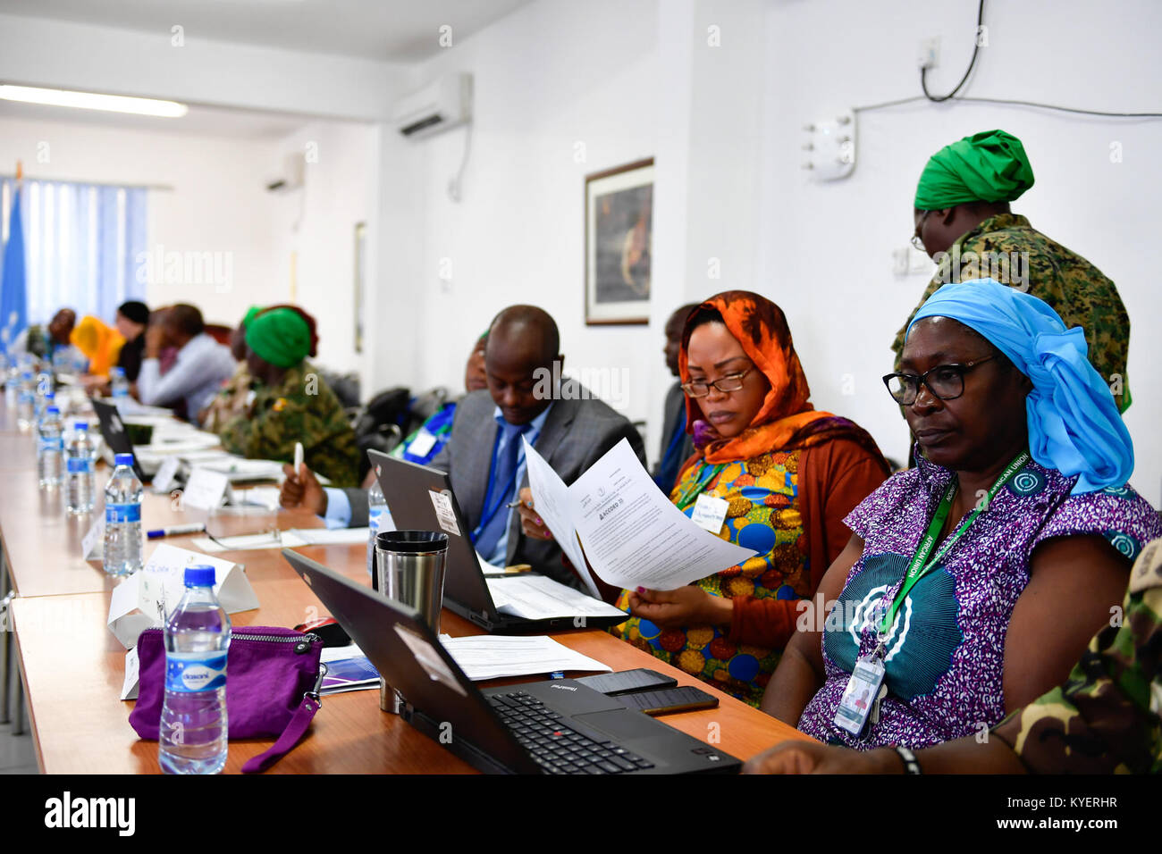 Participants attend a workshop to review and update the African Union ...