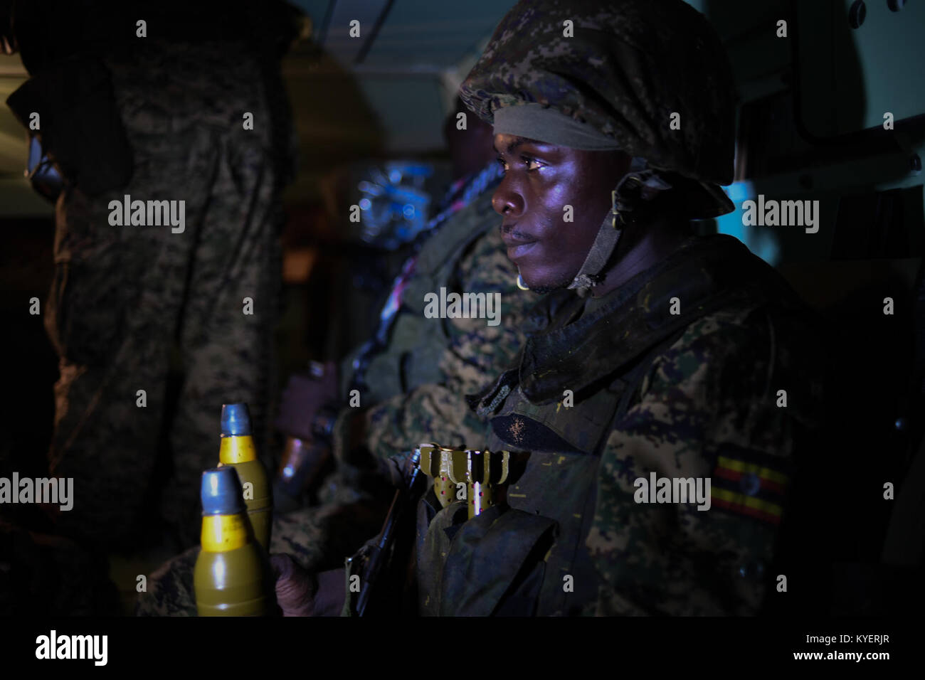 A Ugandan soldier serving under the African Union Mission in Somalia ...