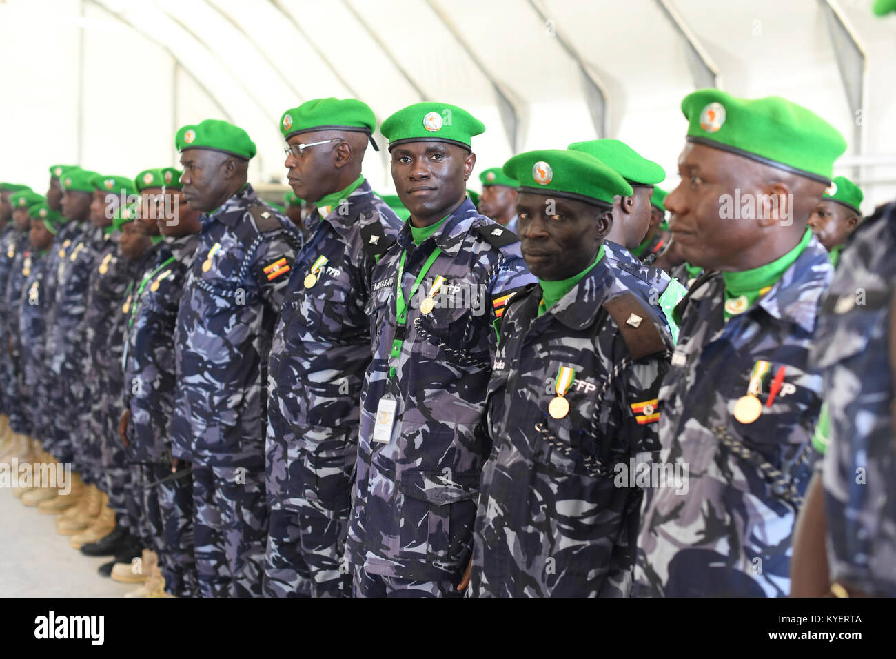 Ugandan police personnel serving under the African Union Mission in ...