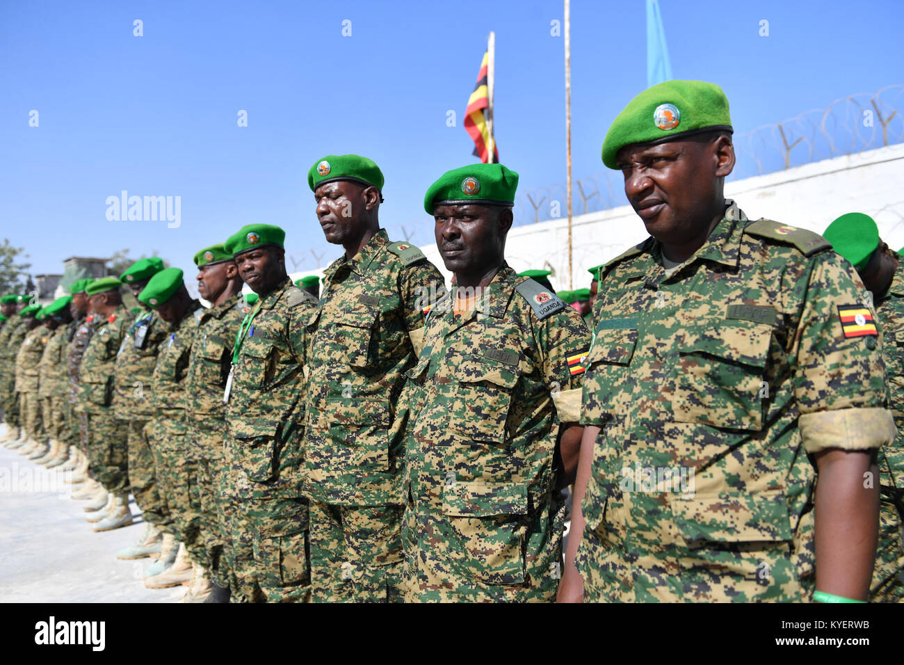 Ugandan soldiers who completed their one-year tour of duty under the ...