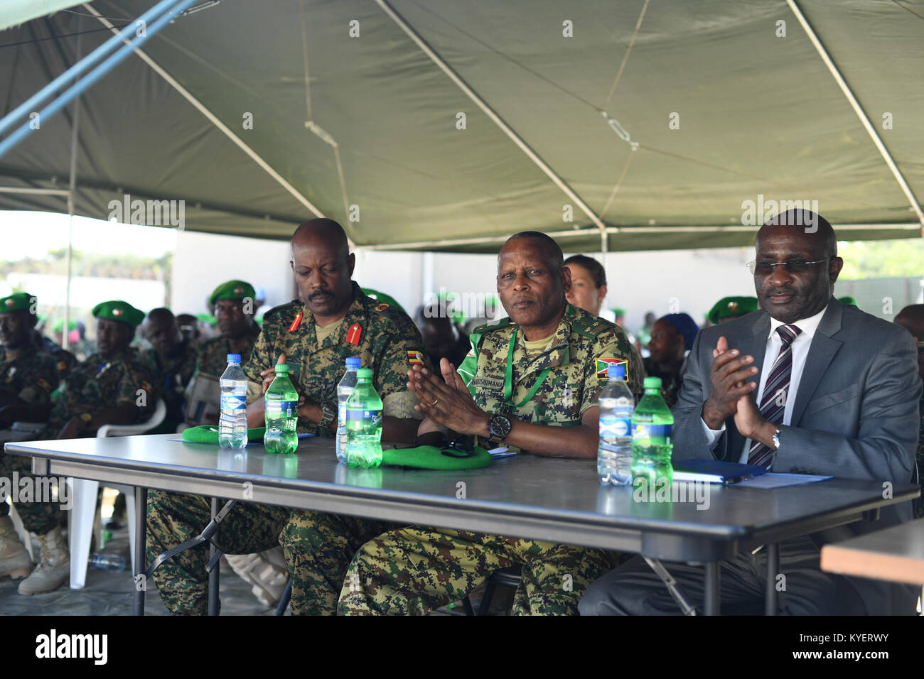 The leadership of the African Union Mission in Somalia (AMISOM) attends ...