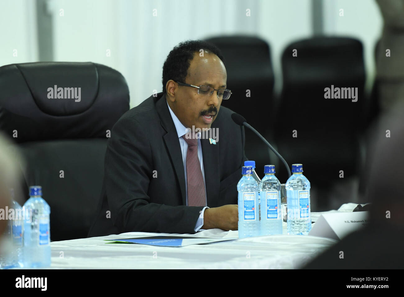 Mohamed Abdullahi Mohamed Farmaajo, President of Somalia, addresses ...