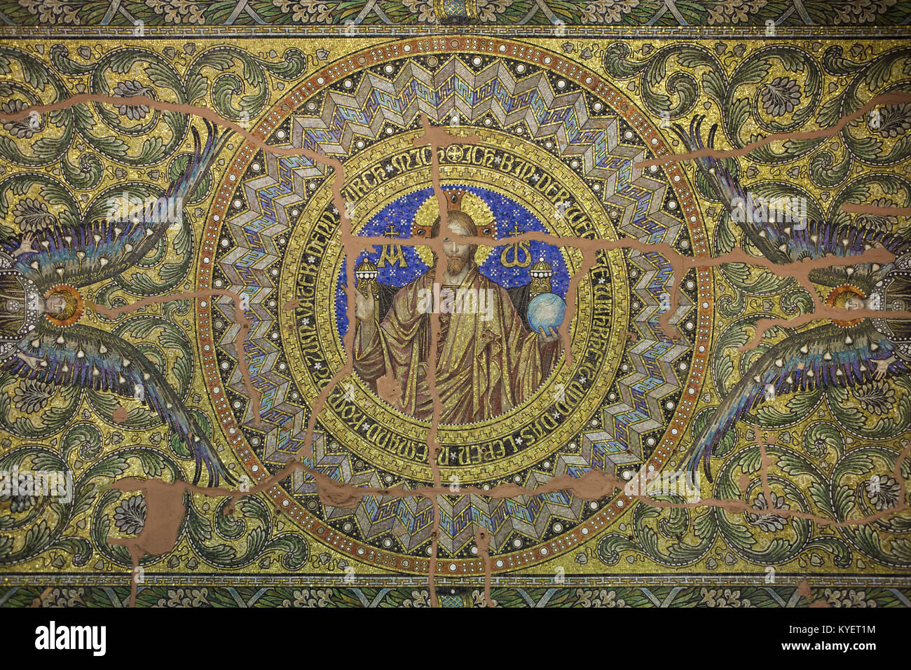 Jesus Christ depicted in the mosaic designed by German painter Hermann ...