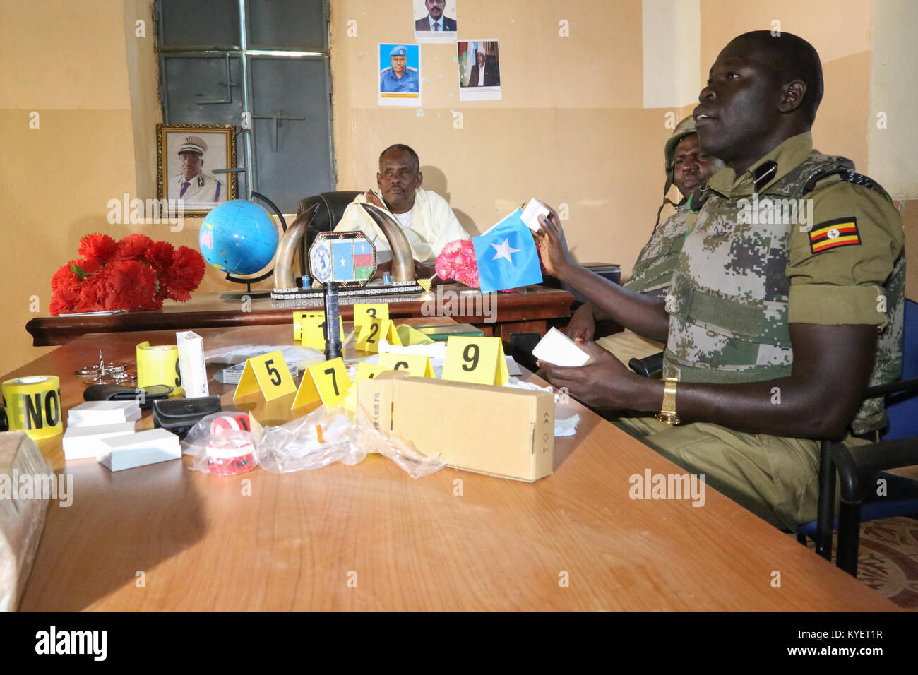 Officers from the African Union Mission in Somalia (AMISOM) Police ...