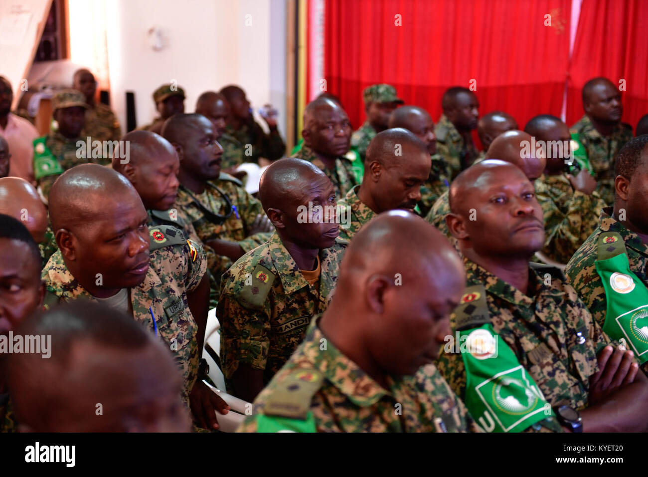 Ugandan military officers participating in the command handover ...