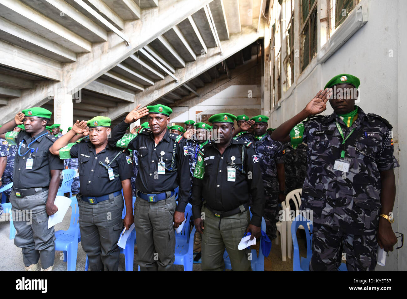 Photograph of Nigerian and Ugandan Formed Police Unit officers ...