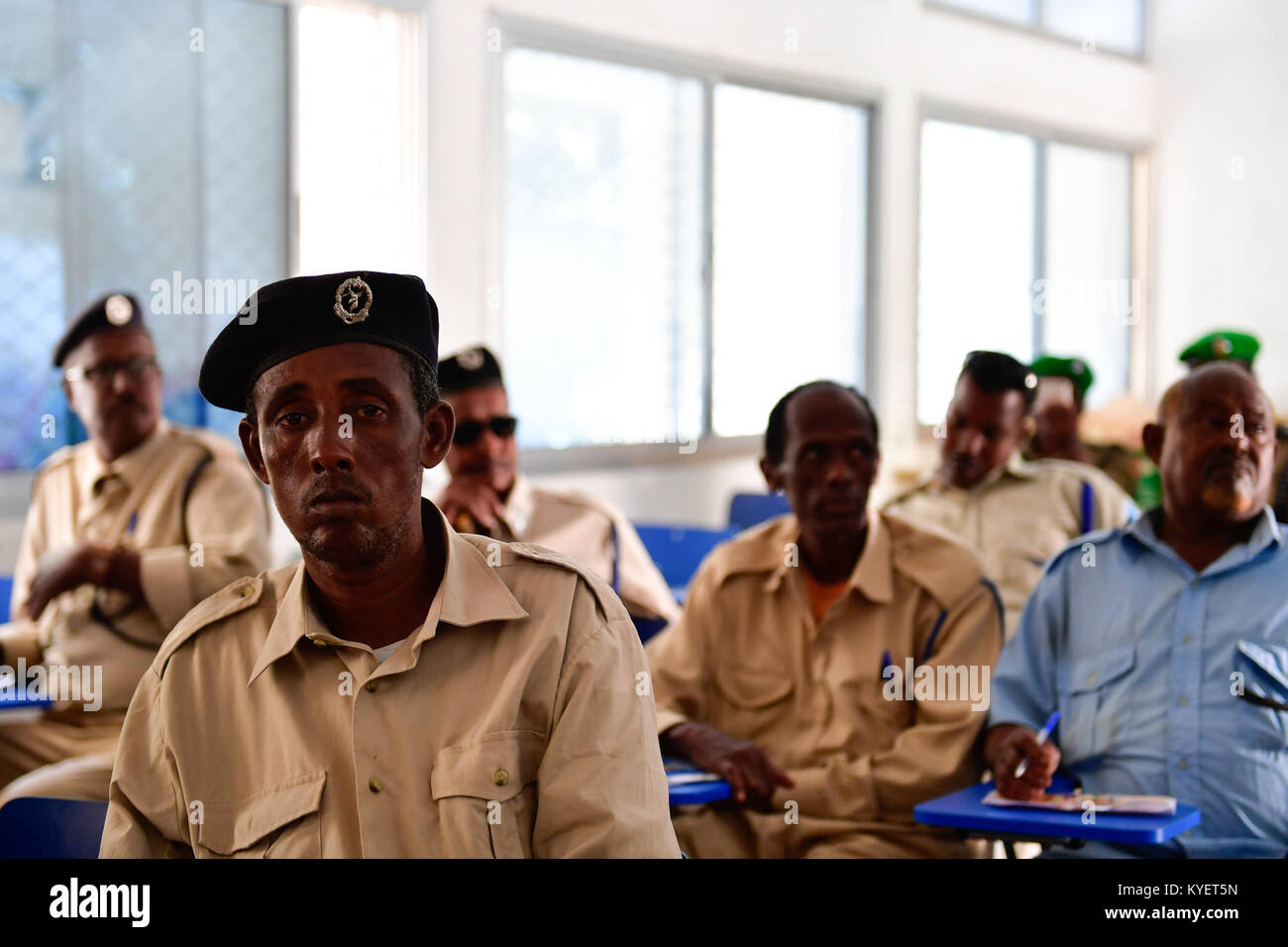 Somali police officers participate in a training course on Improvised ...