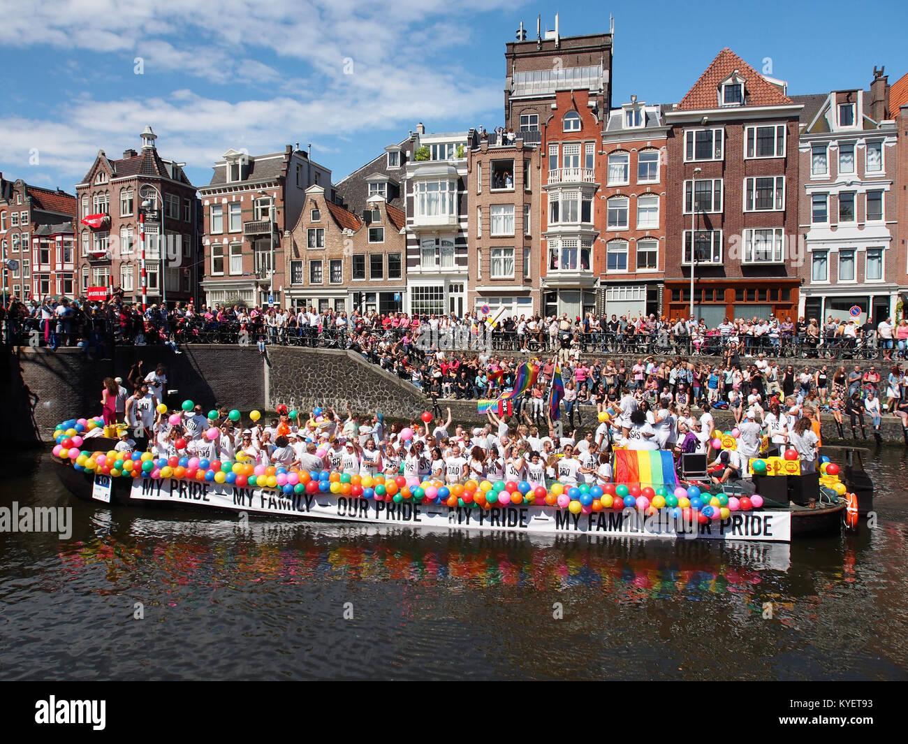 A photograph of Boat 10, 'My Pride My Family,' in the Canal Parade ...