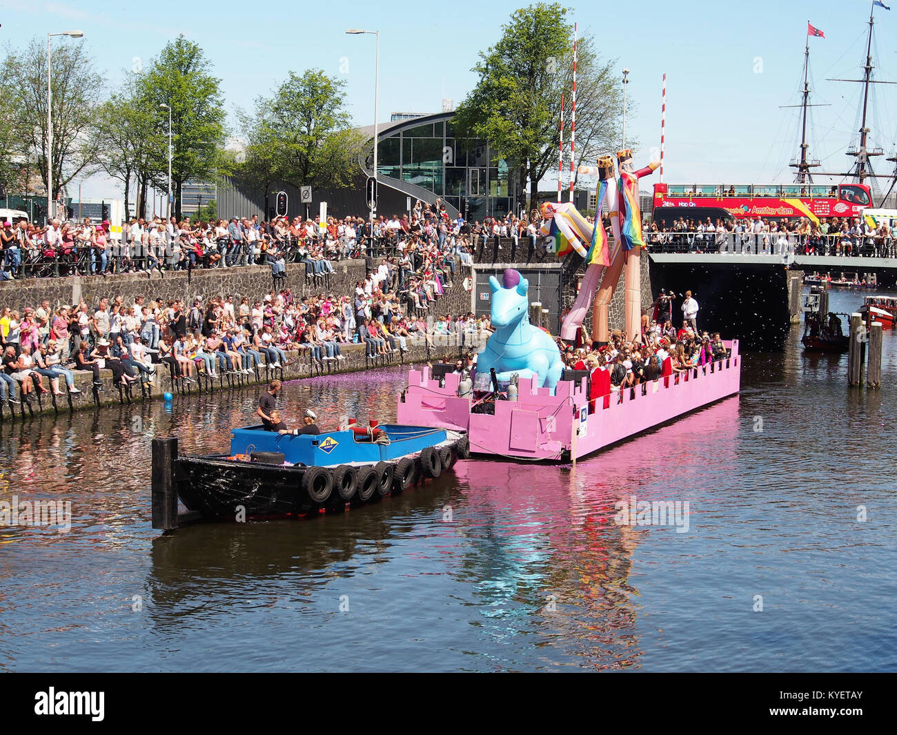 A photograph of Boat 16 during the Canal Parade in Amsterdam in 2017 ...