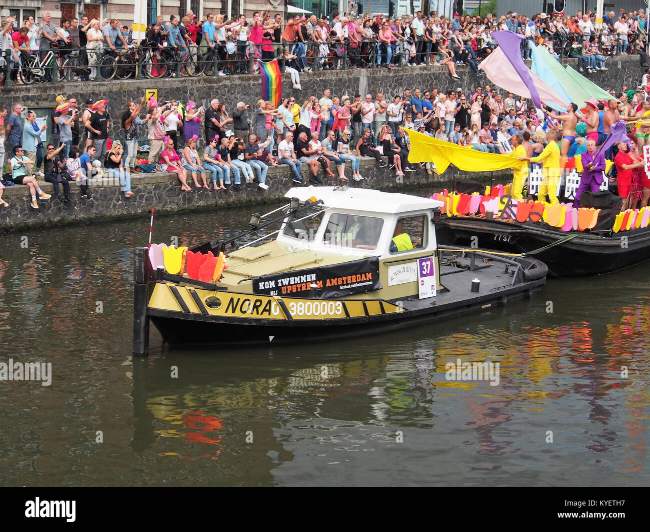 A photograph of Boat 37, named 'Nora,' from the Canal Parade in ...