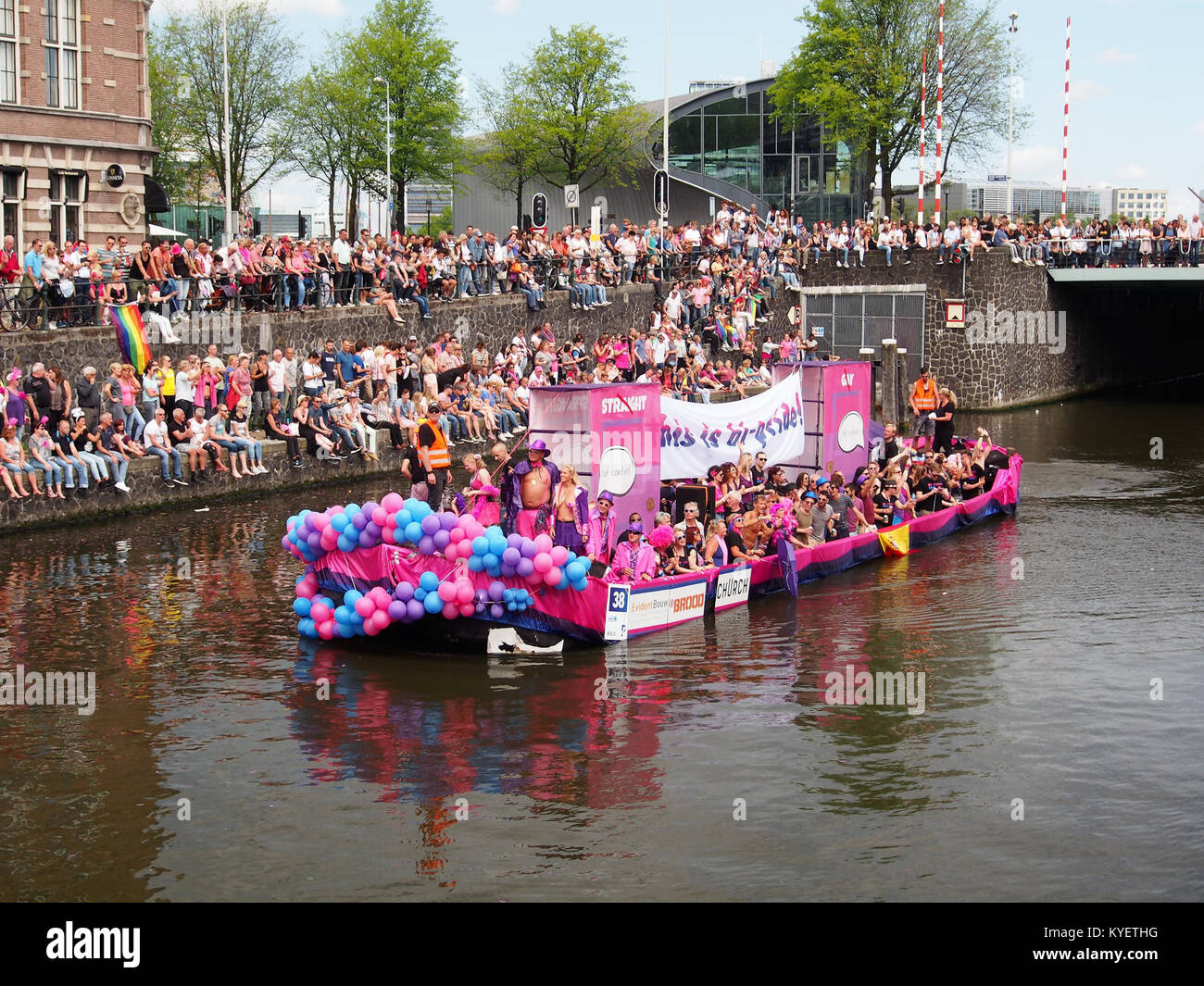 Photograph of Boat 38, named 'This is Bi-Pride', participating in the ...
