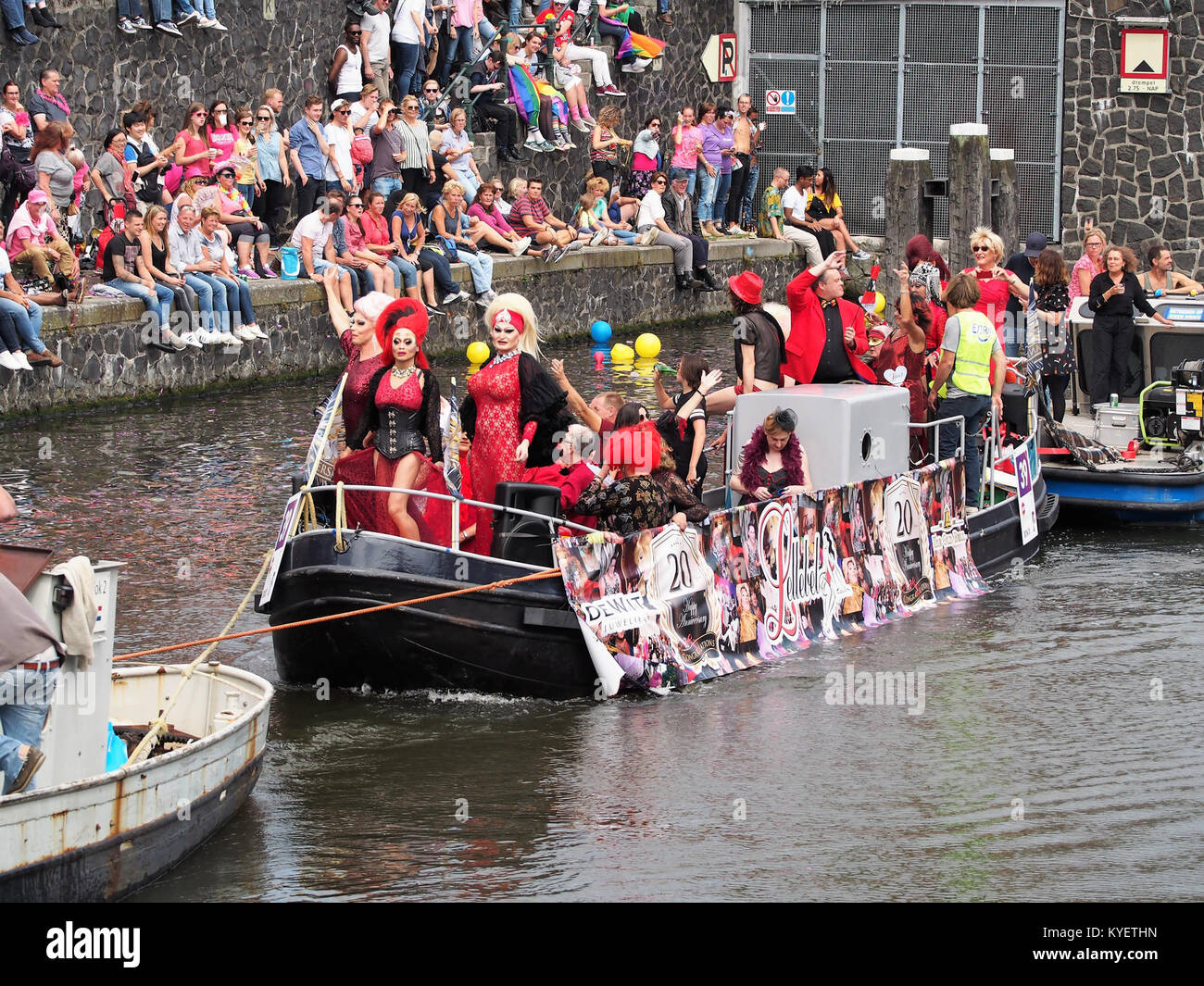 Boat 39 'Lellebel' participates in the Canal Parade in Amsterdam in ...