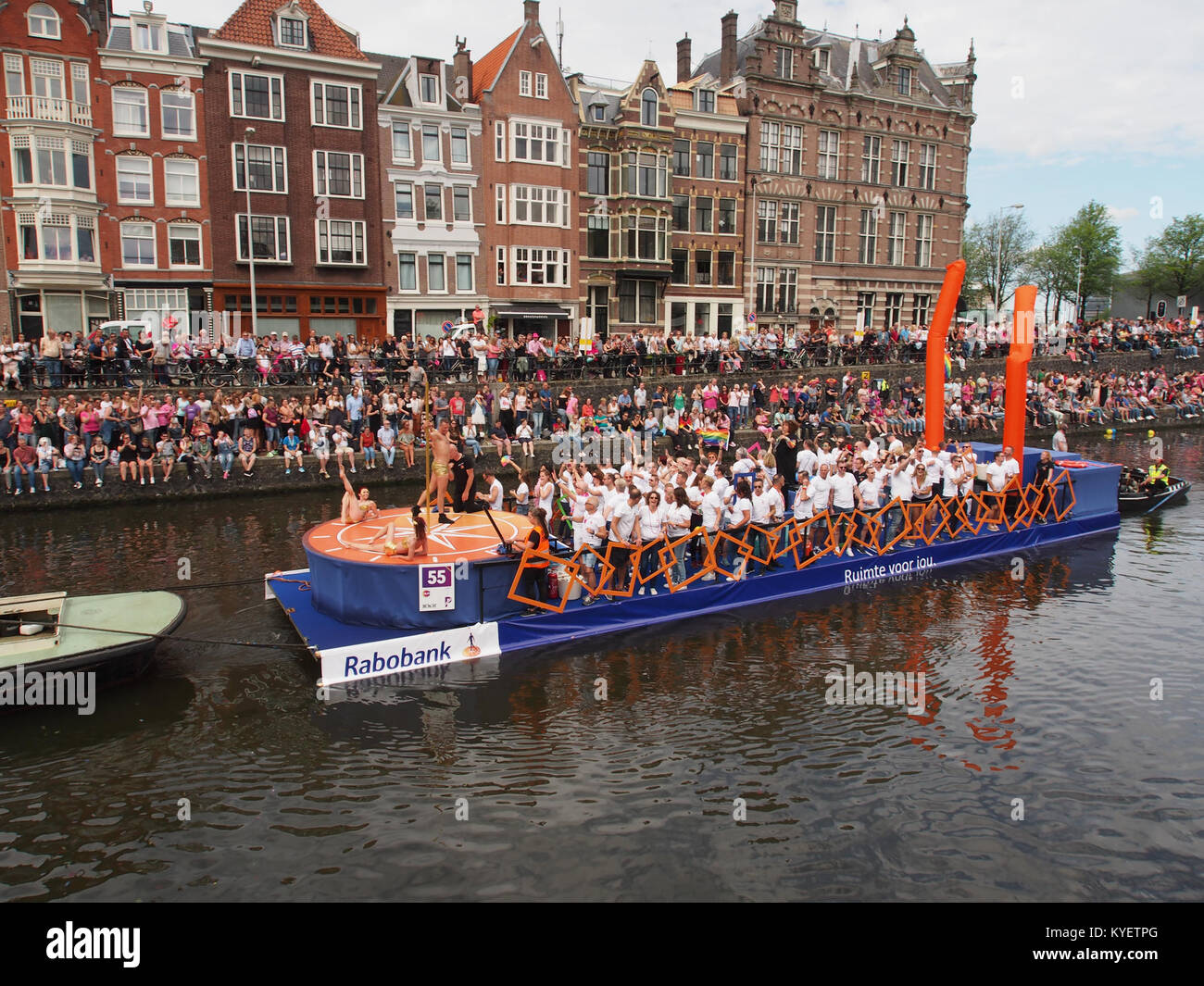 Photograph of the Rabobank - Rainbow boat (Boat 55) participating in ...