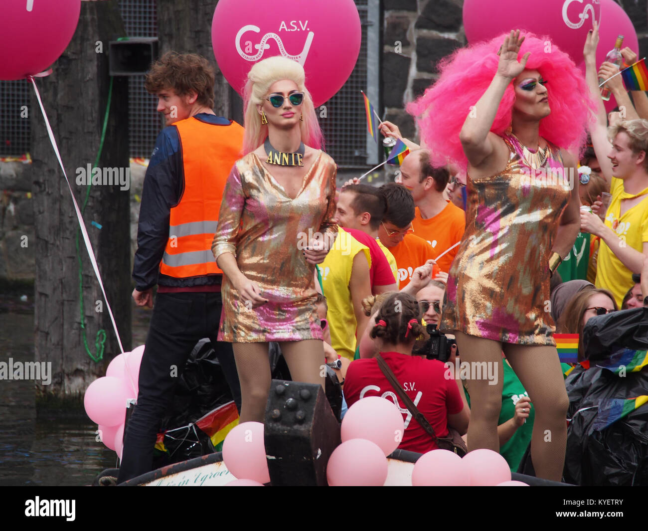 A photograph of Boat 63 ASV Gay participating in the Canal Parade in ...