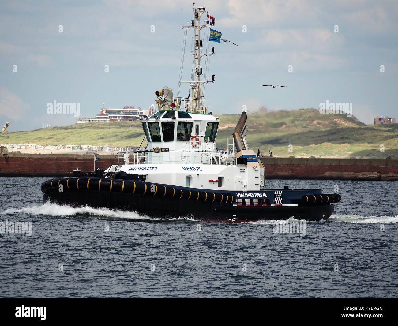 A photograph of the tugboat Venus, registered with IMO number 9681053 ...