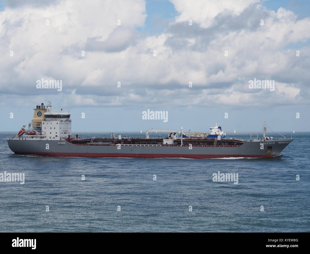 A photograph of the Baltico, a container ship built in 2003, navigating ...