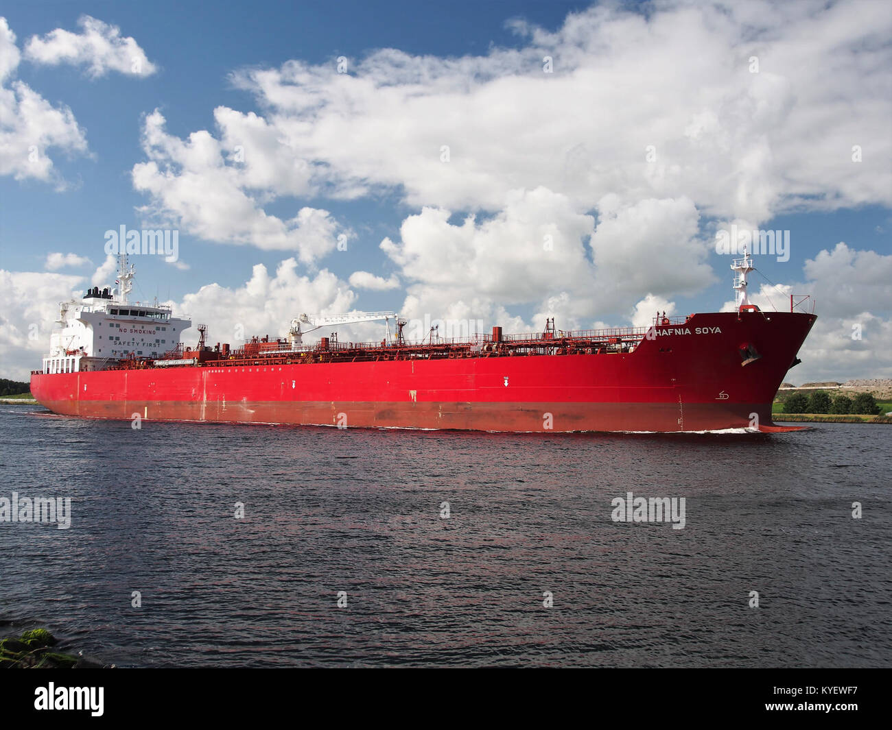 A photograph of the *Hafnia Soya*, a tanker ship with IMO number ...