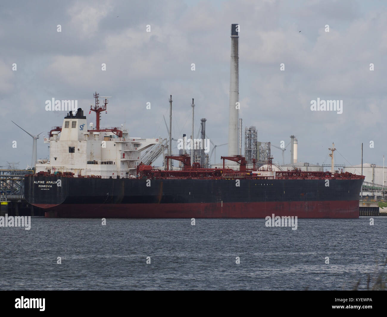 Photograph of the Alpine Amalia, a chemical tanker ship, navigating the ...