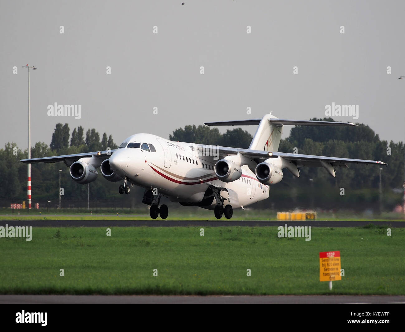 A photograph of EI-RJU, a CityJet British Aerospace Avro RJ85, taking ...